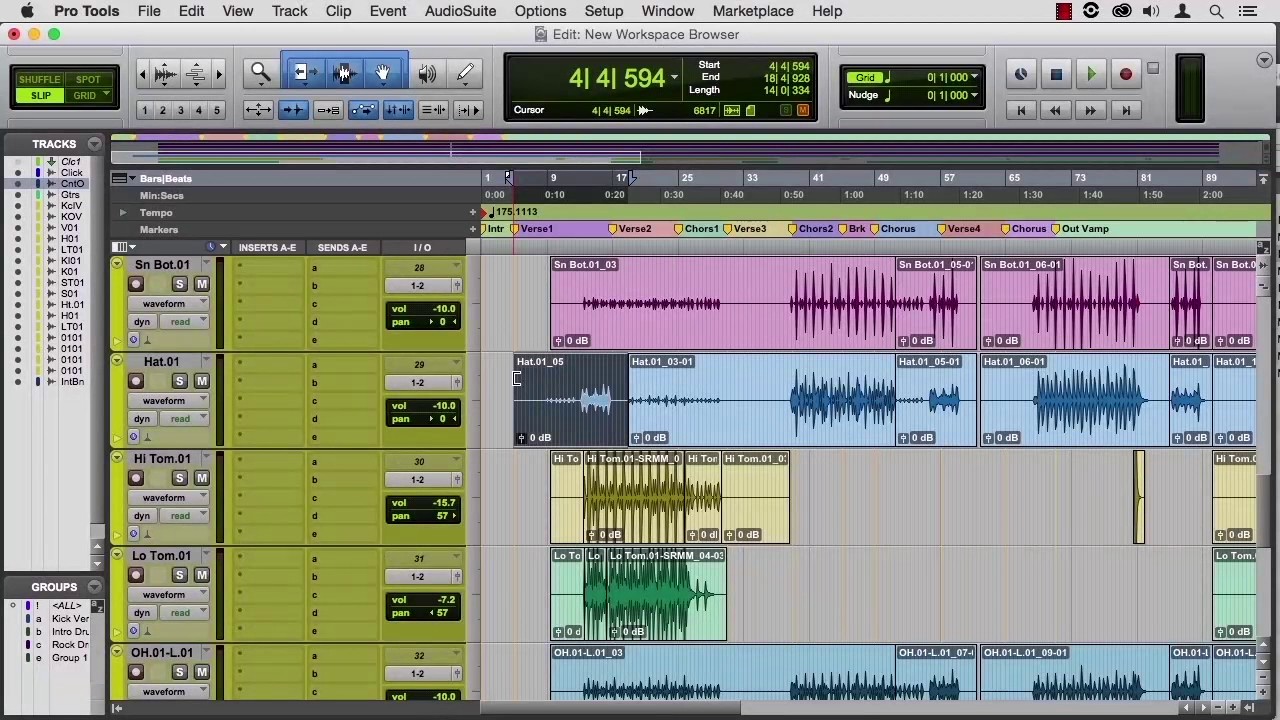 Learning ProTools 12 03 11 New Workspace Browser
