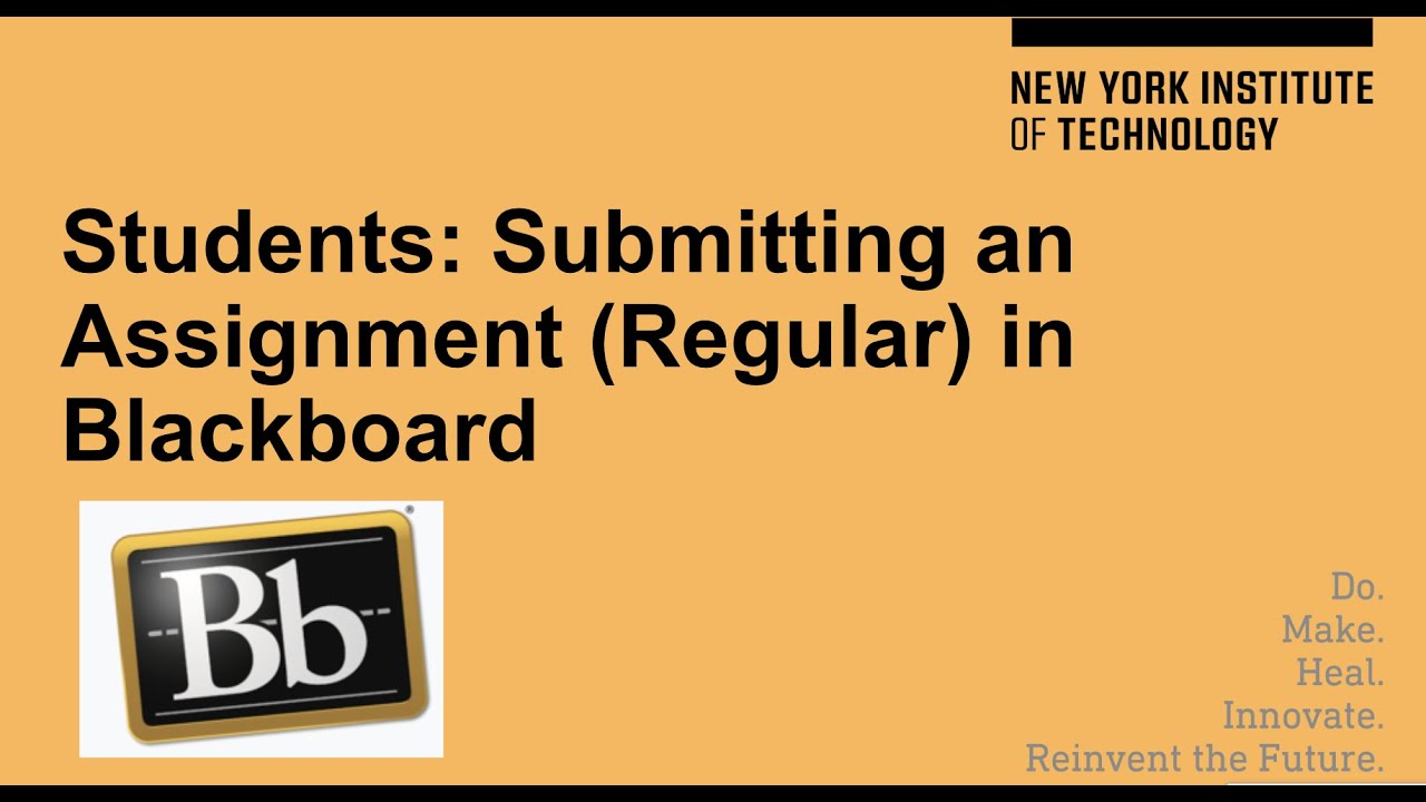 Students: Submitting an Assignment (Regular) in Blackboard