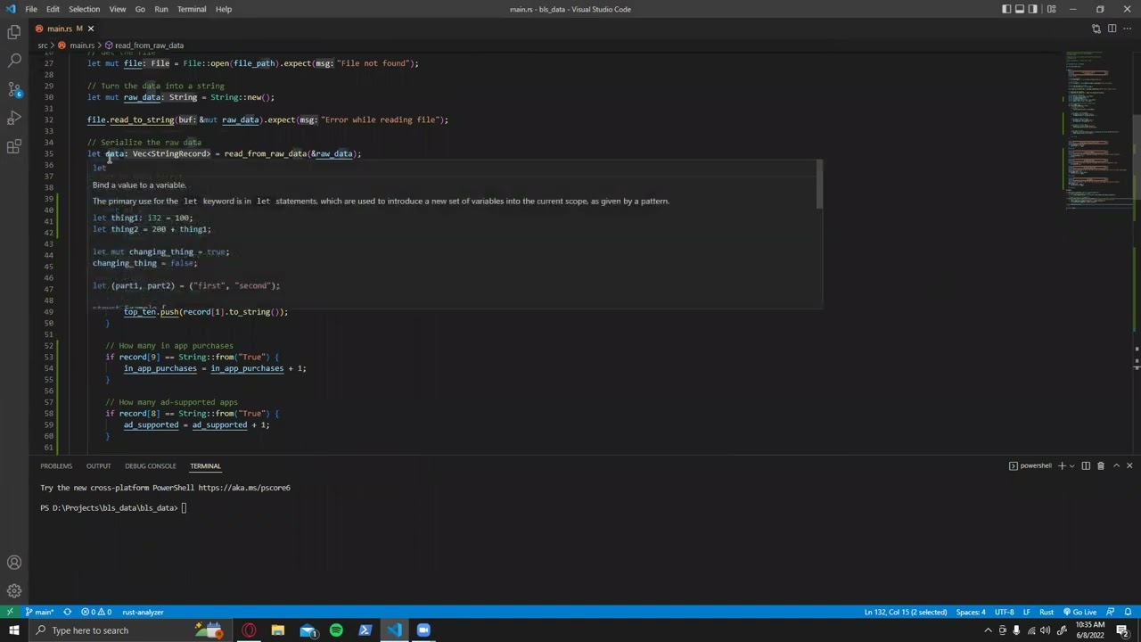 CSV deserialization and analysis in Rust