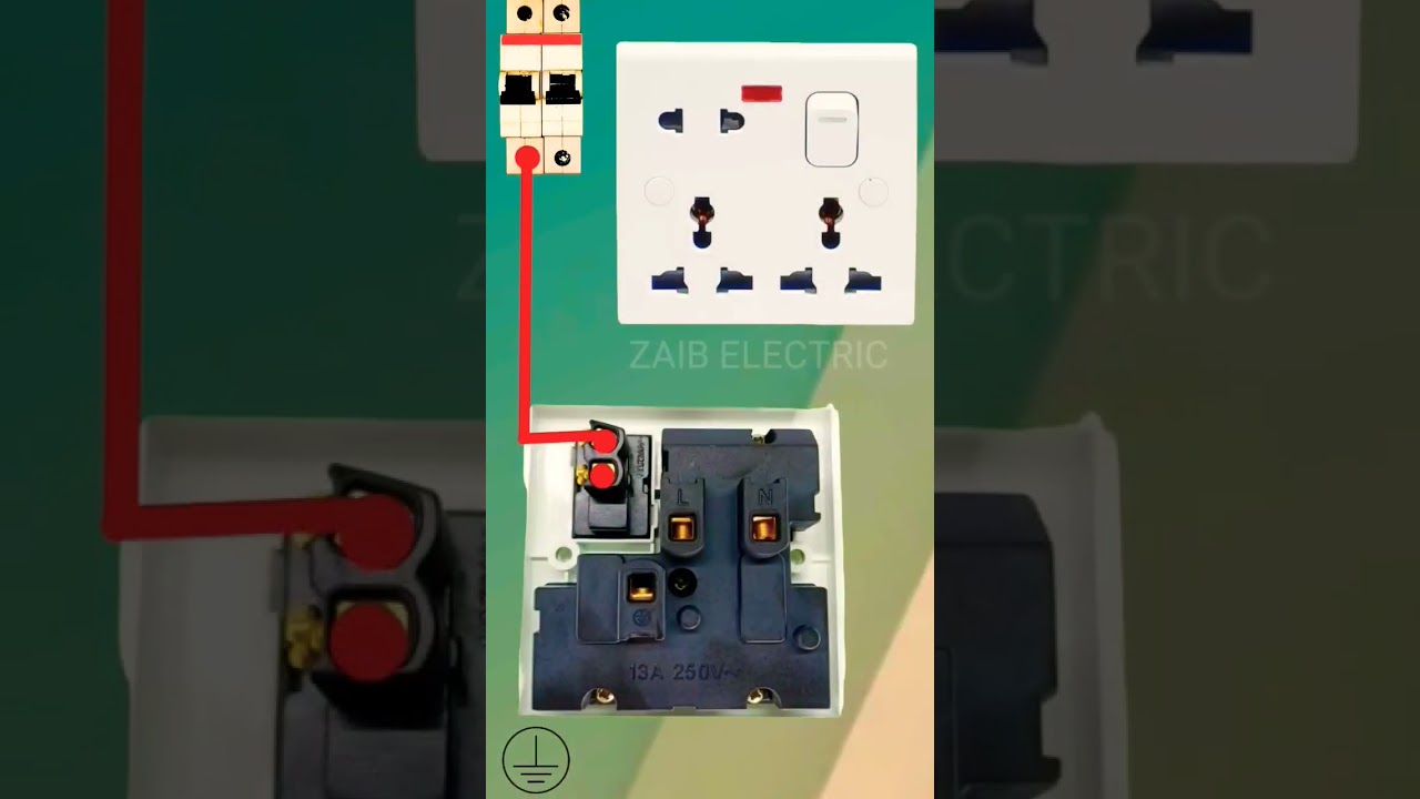 Combined switch socket connection - 16 amp socket switch