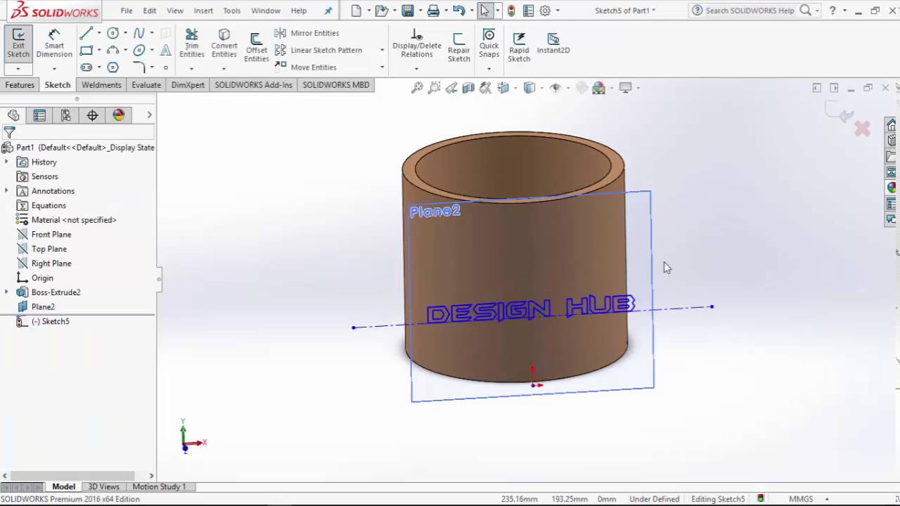 Solidwork tutorial 2016- Wrap command