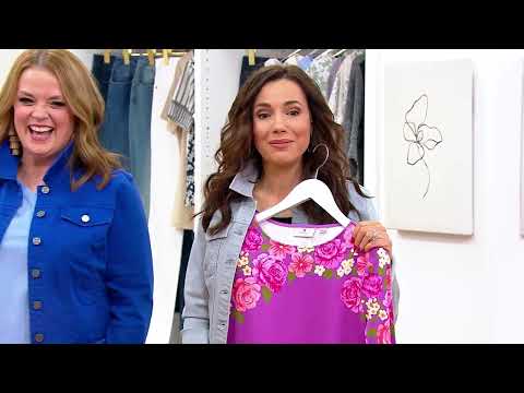 Quacker Factory Life is Rosey Printed and Sparkle Top on QVC
