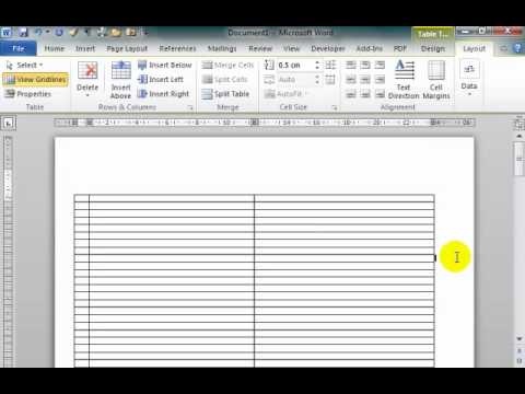 Using a table (in MS Word) to create a CD cover