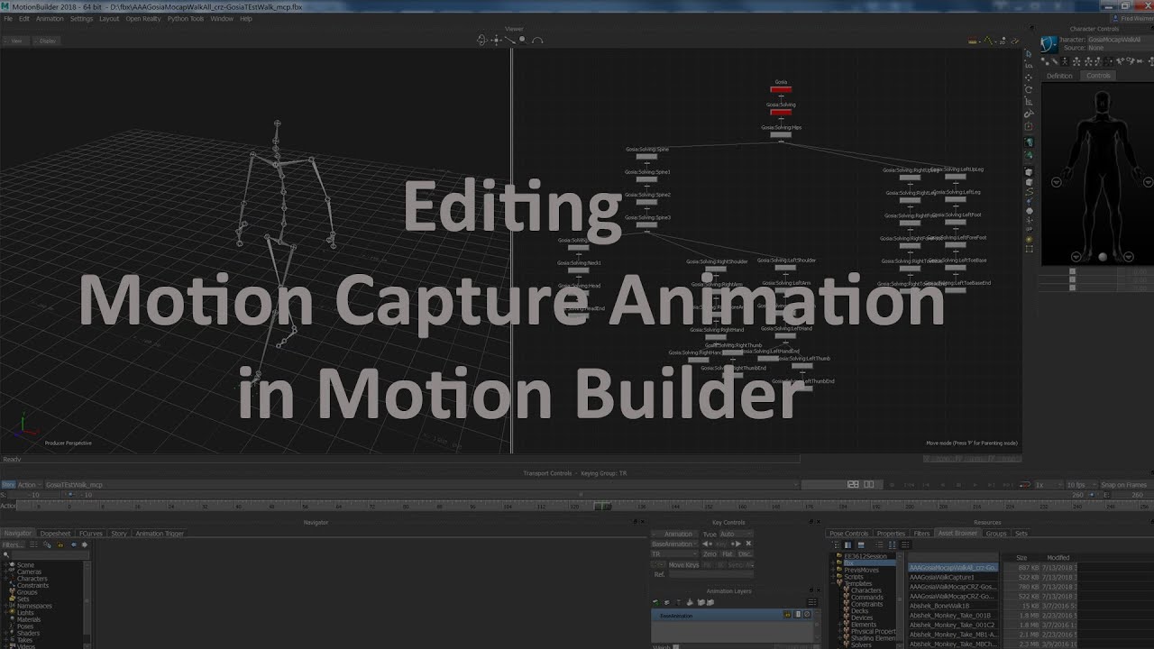 Edit motion capture data in MotionBuilder
