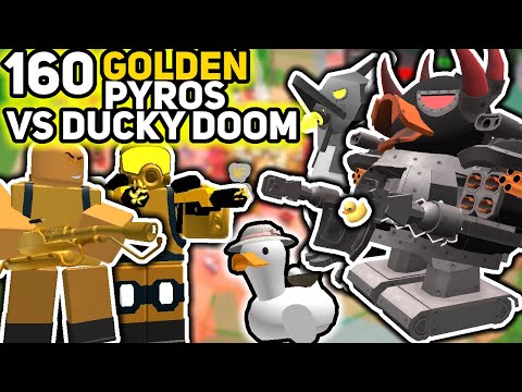 160 Golden Pyromancers vs Ducky D00M (+Supports) - Tower Defense Simulator