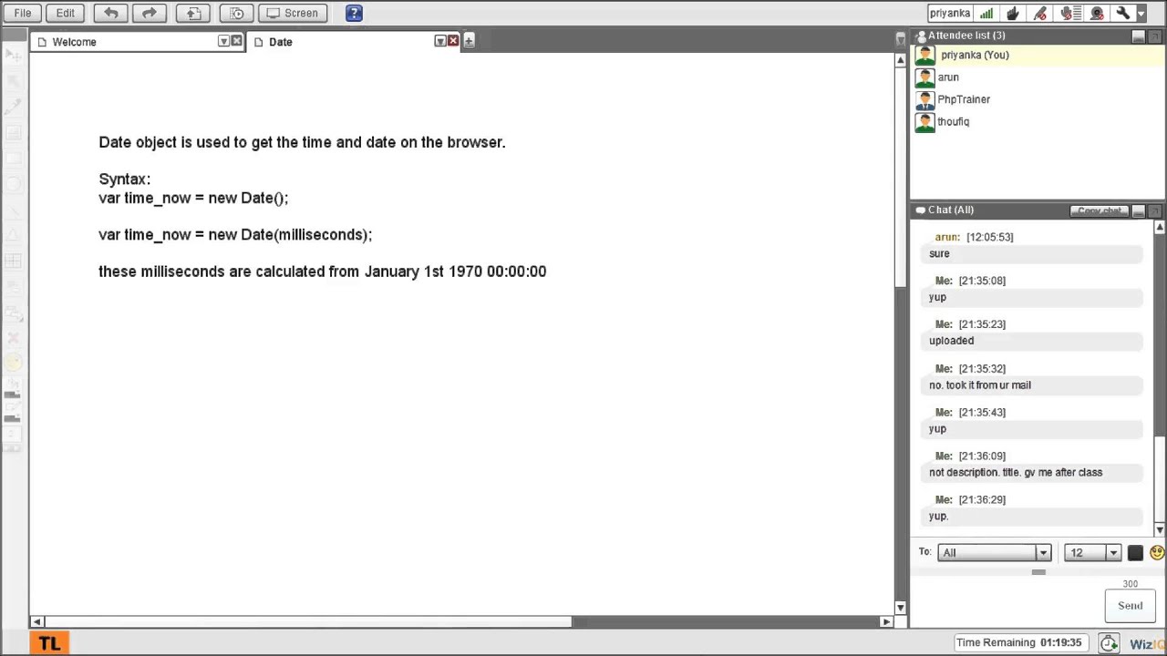 JavaScript Date and String Objects 1/16