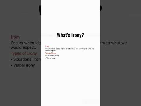 Irony definition and types