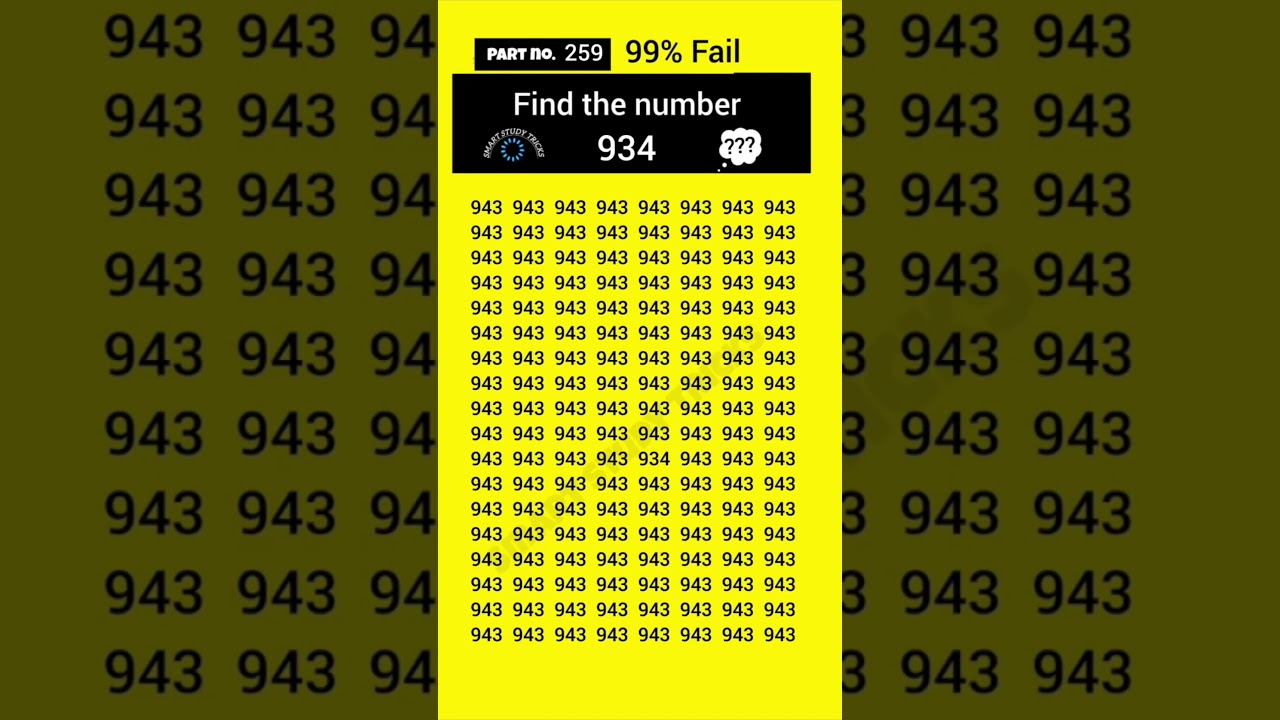 find the odd number 934 😯 part no 259 #shorts #quiz #maths