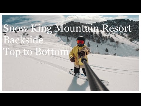 Snowboarding Top to Bottom of Backside Snow King Mountain Resort, Jackson, Wyoming (03/23/2023)
