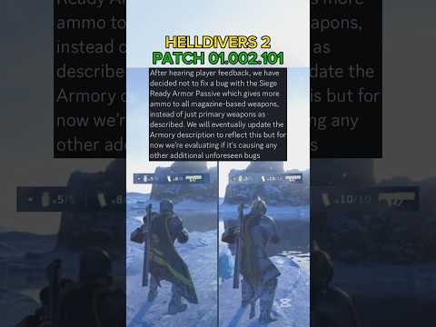 Siege Ready Armor Passive Buff After Patch 01.002.101 - Helldivers 2