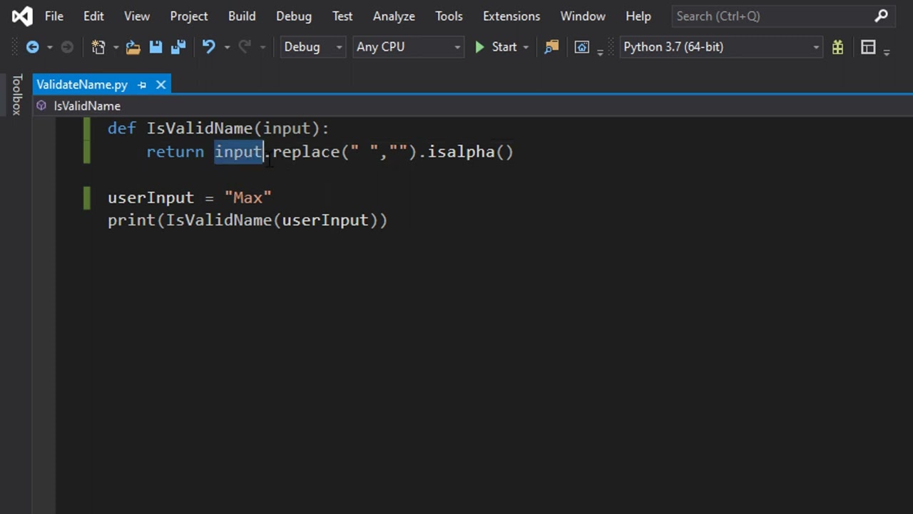 How to Validate a Name Using Python (Simple)