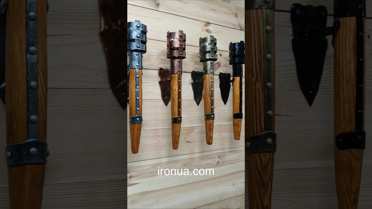 Viking Wall Torch – Rustic Wooden & Metal Wall Light for Cottages & Castles  IronUA