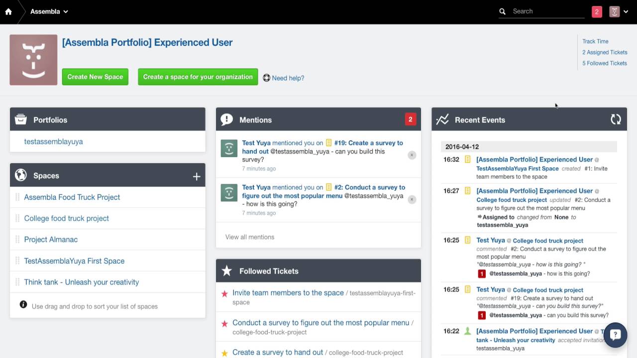 Assembla Navigation Tutorial (Portfolio Plan)