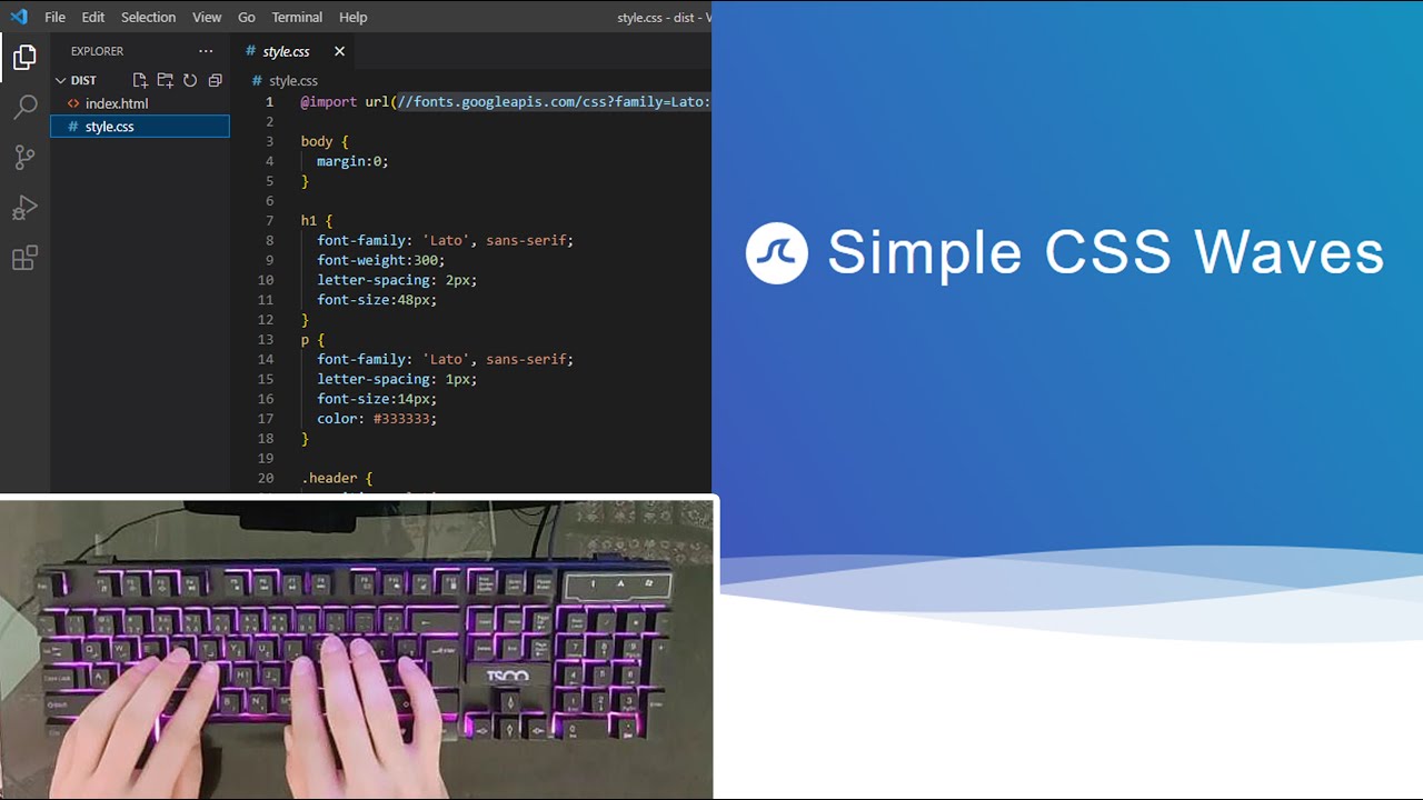 ASMR Programming - Simple CSS Waves Mobile Full Width | Html CSS Effects - No Talking