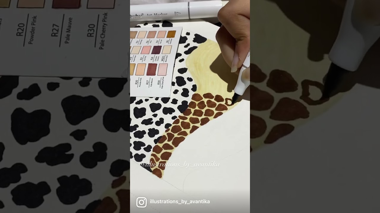 Prints & Patterns (Part-4) #shorts #animalprint  #giraffe #artwork #tutorial  #fyp #trendingshorts