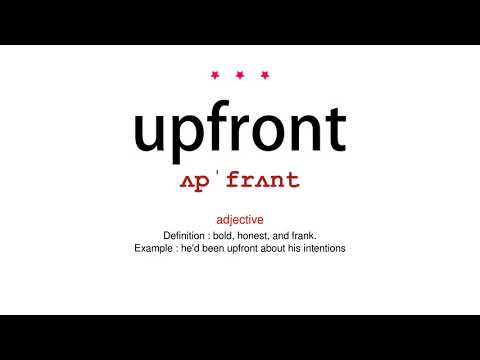 How to pronounce upfront - Vocab Today