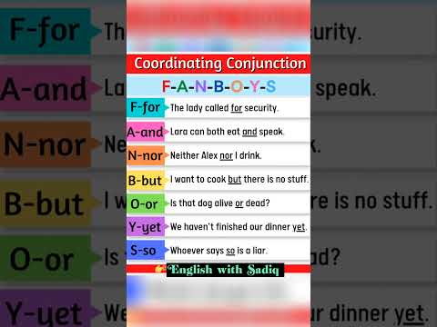 All Conjunctions with Examples || #spokenenglish #vocabulary #grammar