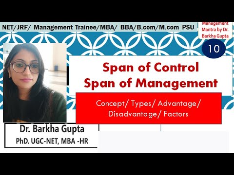 Span of Control Types Advage Disadvage ; Factors of span of control Video Lecture - Crash Course ...