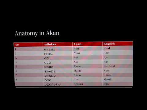 Anatomy in Akan – Adinkra Alphabet