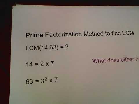 Unit 3 LCM - Prime Factorization Method