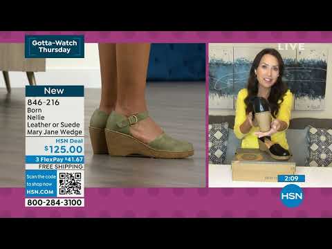 Born Nellie Leather or Suede Mary Jane Wedge