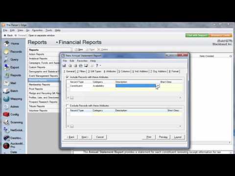 Annual Statement Report