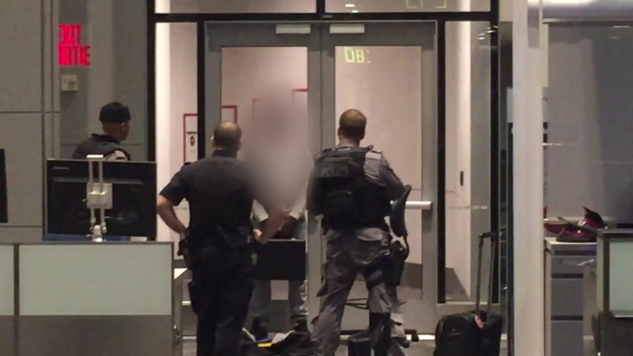 Police Taser man at Toronto airport