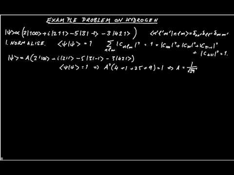 Excited state of hydrogen atom: example problem (PHAS3226 Video 8)