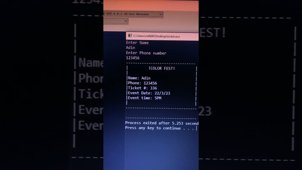 ticket output c++#coders #codinglife #coding #coding #codemasters #codingninja #code #coders