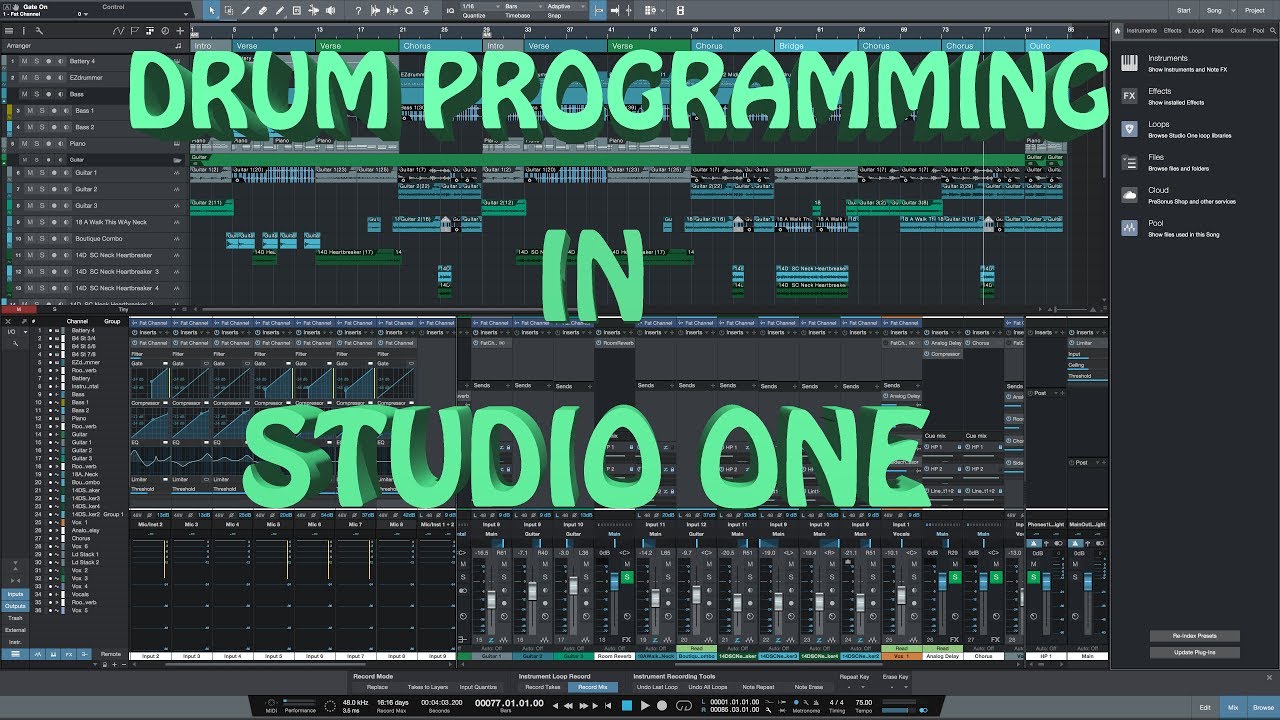 Brief Introduction to Drum Programming in Studio One
