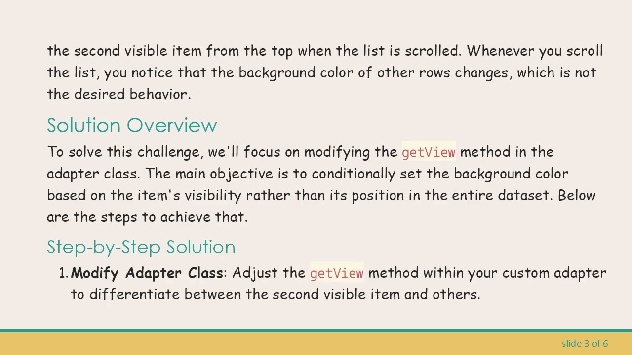 How to Change the Background Color of the Second Visible Cell in an Android ListView