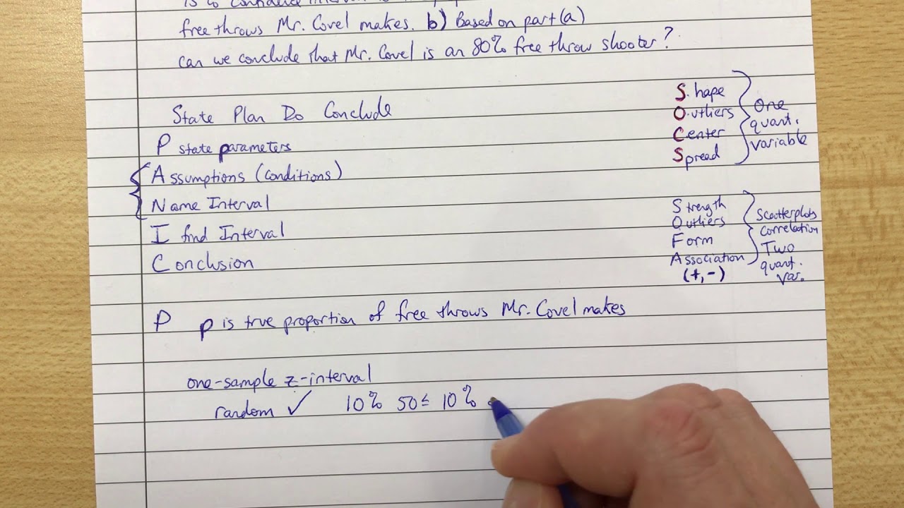 AP Stats Notes 9-2 Test for Proportion Part 1