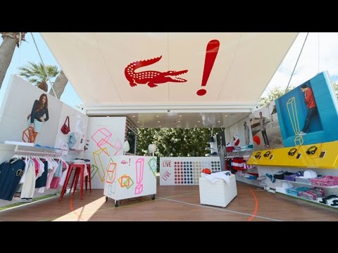 lacoste LIVE shipping container pop-up shop at coachella