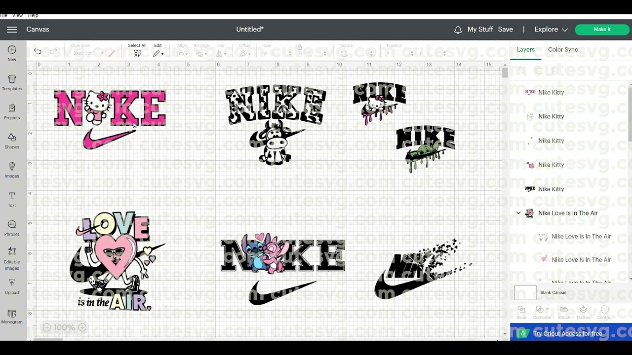 Nike SVG Bundle, Nike PNG, DXF, EPS Cut files