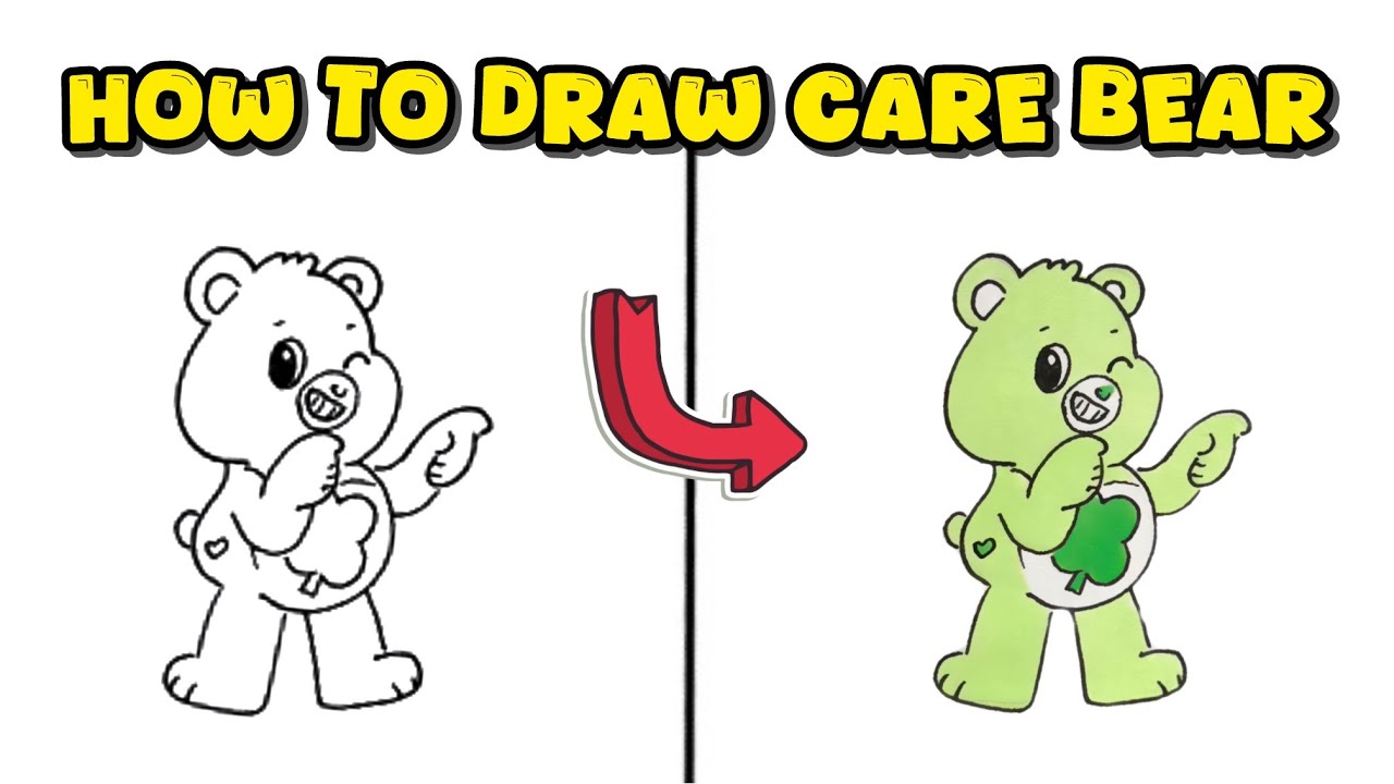 How to Draw Good Luck Bear from Care Bears – Step-by-Step Drawing
