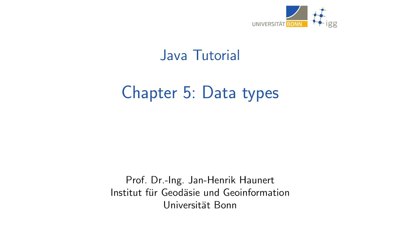 Java Tutorial - Chapter 05: Data types