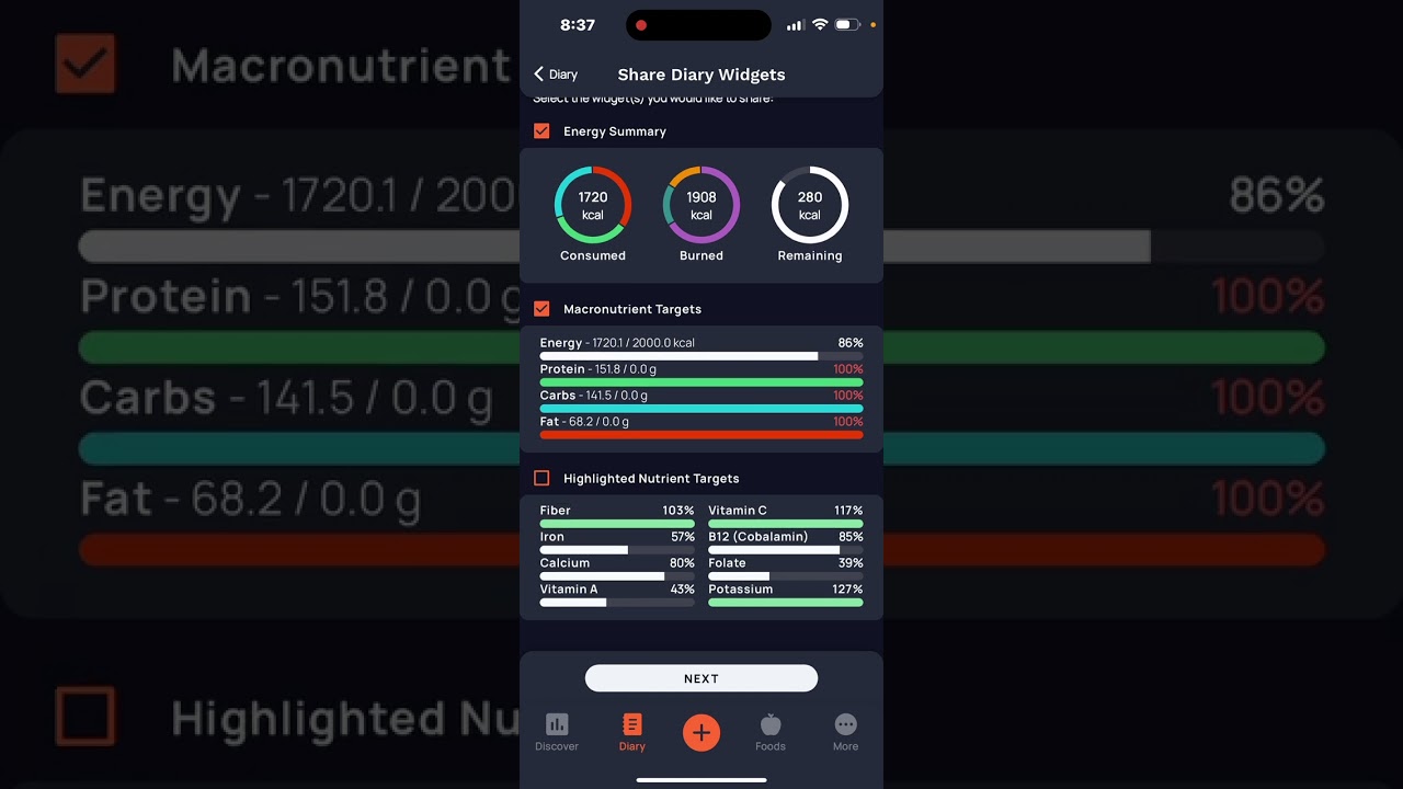 How To Share Your Cronometer Diary