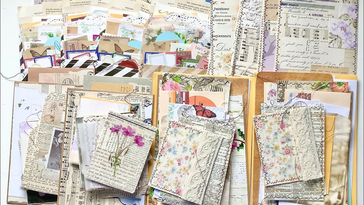 Handmade embellishment packs, ephemera & collages for junk journals