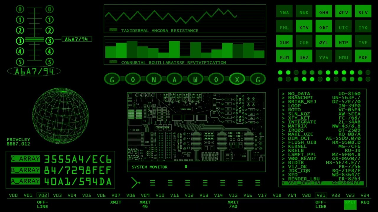 Andy Fielding - Retro SciFi Screensaver Green - 1080p, 12 Hours