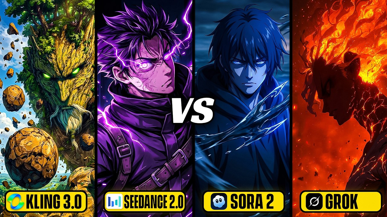 The LATEST AI Video Generators Ranked: Who Does Anime BEST in 2026? (Seedance 2, Kling, Grok, Sora)