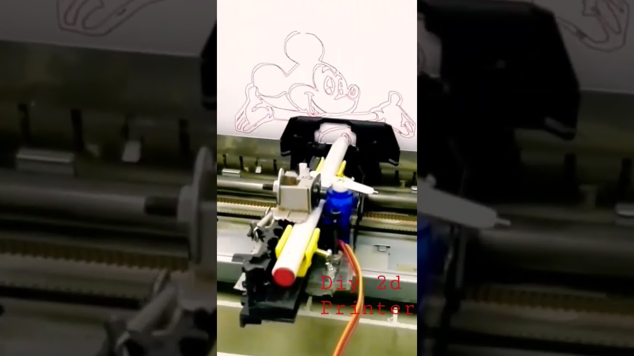 #DIY 2D Plotter.#How we can make pen plotter.#Plotter with old printer with g code.# Arduino.