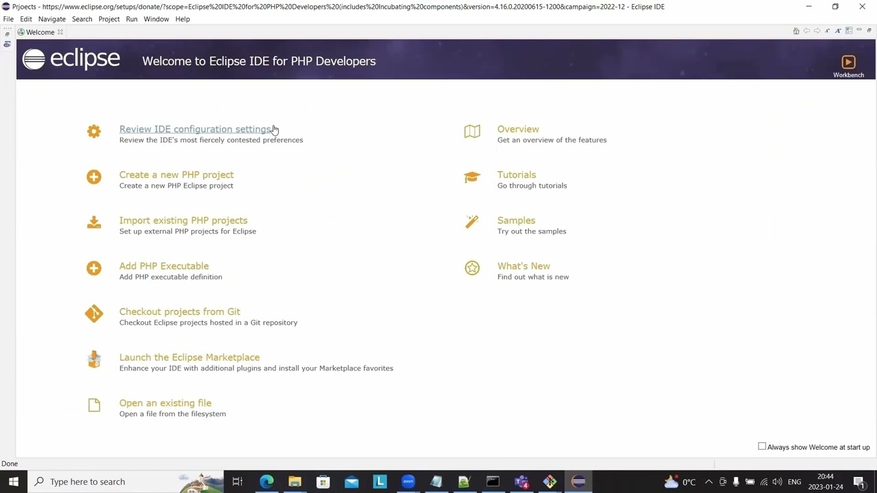 CGX#1: Installing Eclipse + PHP - Development Windows