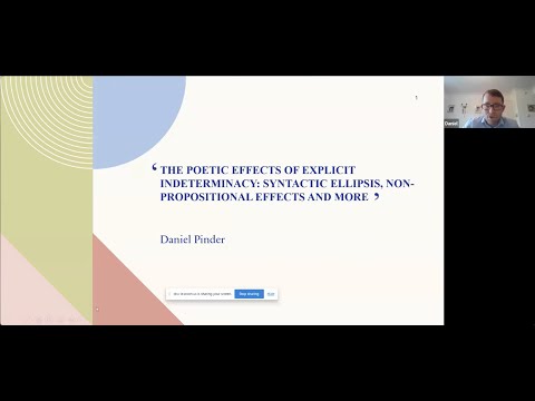 Daniel Pinder. The poetic effects of explicit indeterminacy: Syntactic ...