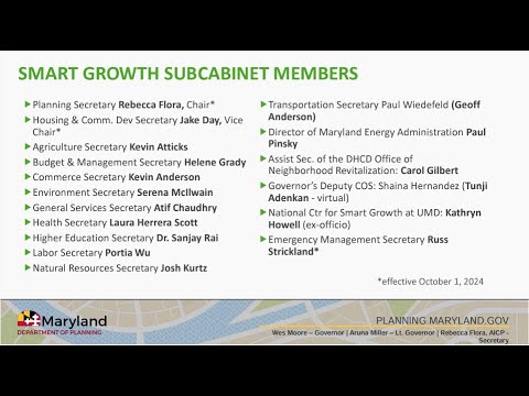 Smart Growth Subcabinet Public Forum, Summer 2024