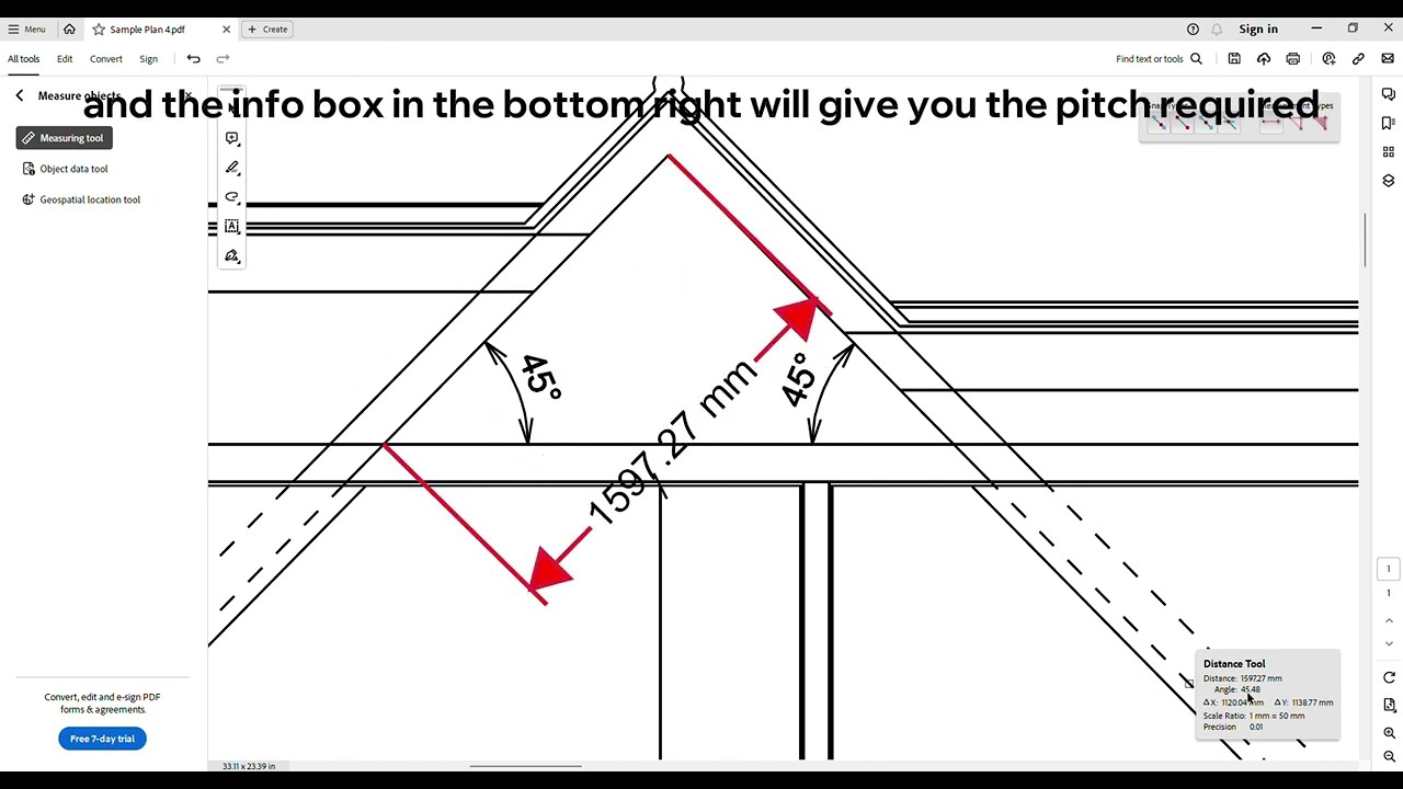 Part 6: Scaling from PDF basics, Calculating Roof Pitch from PDF - for UK Tradespeople