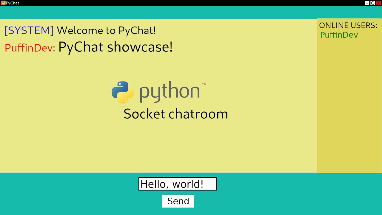 PyChat showcase (python socket chatroom)