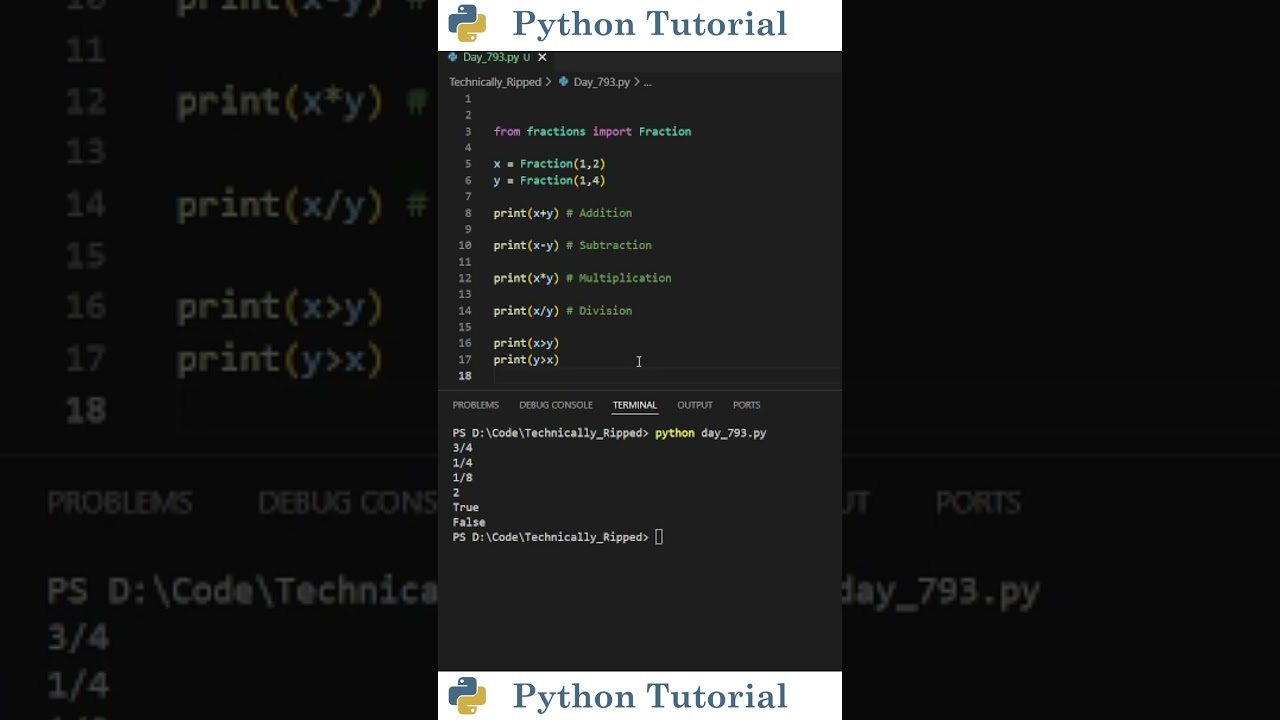 Perform Fraction Math In Python | Python Tutorial