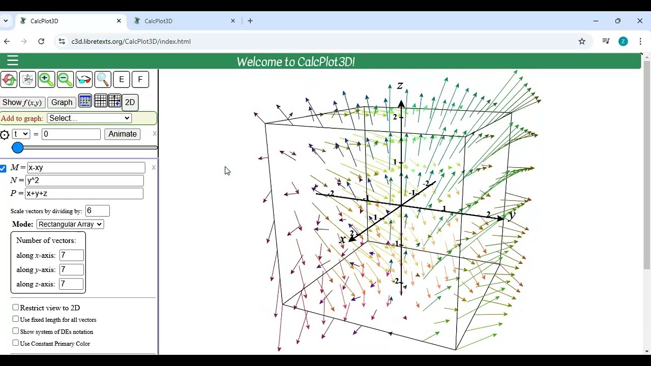 CalcPlot3D: Vector Fields