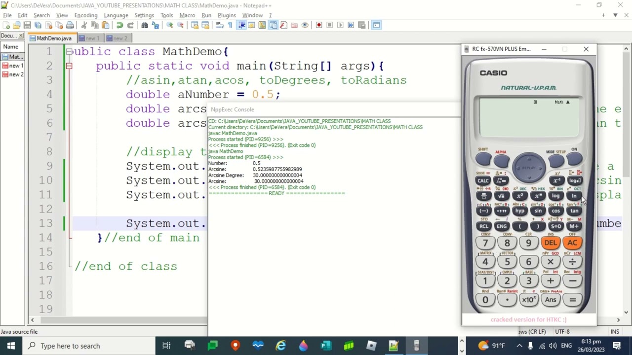 Math.asin method in Java