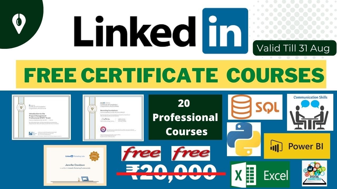 LinkedIN Top 20 Premium Courses with Free Certificates | Learn Python, SQL, Power BI | Latest Course